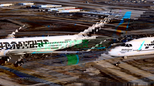 (8K) Frontier Airlines A320-251neo "Wellington the Black-Footed Ferret ...