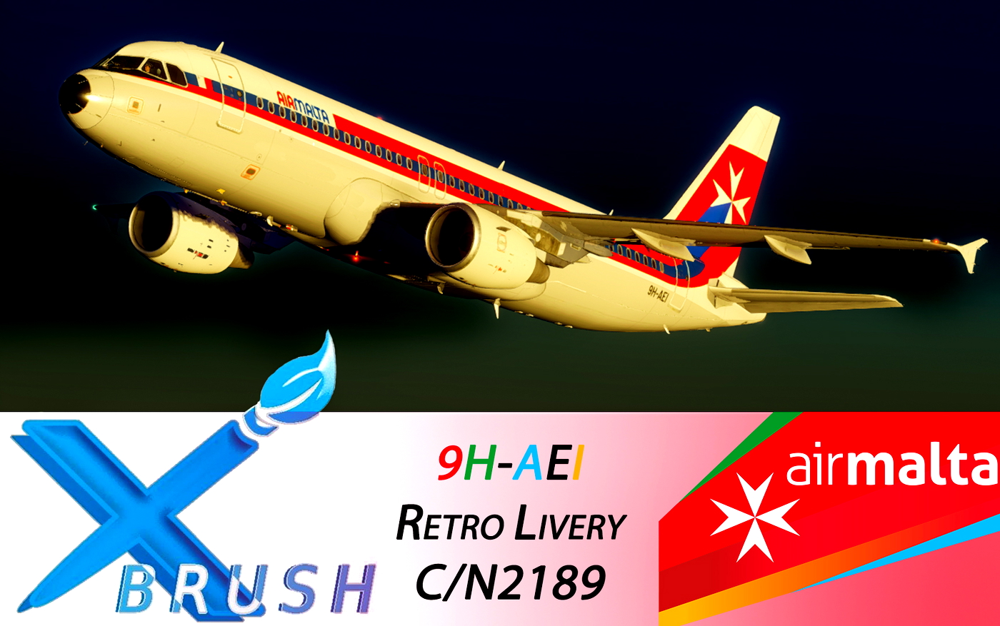 Air Malta Retro Livery 9H-AEI for ToLiss A320 - X-Plane.to