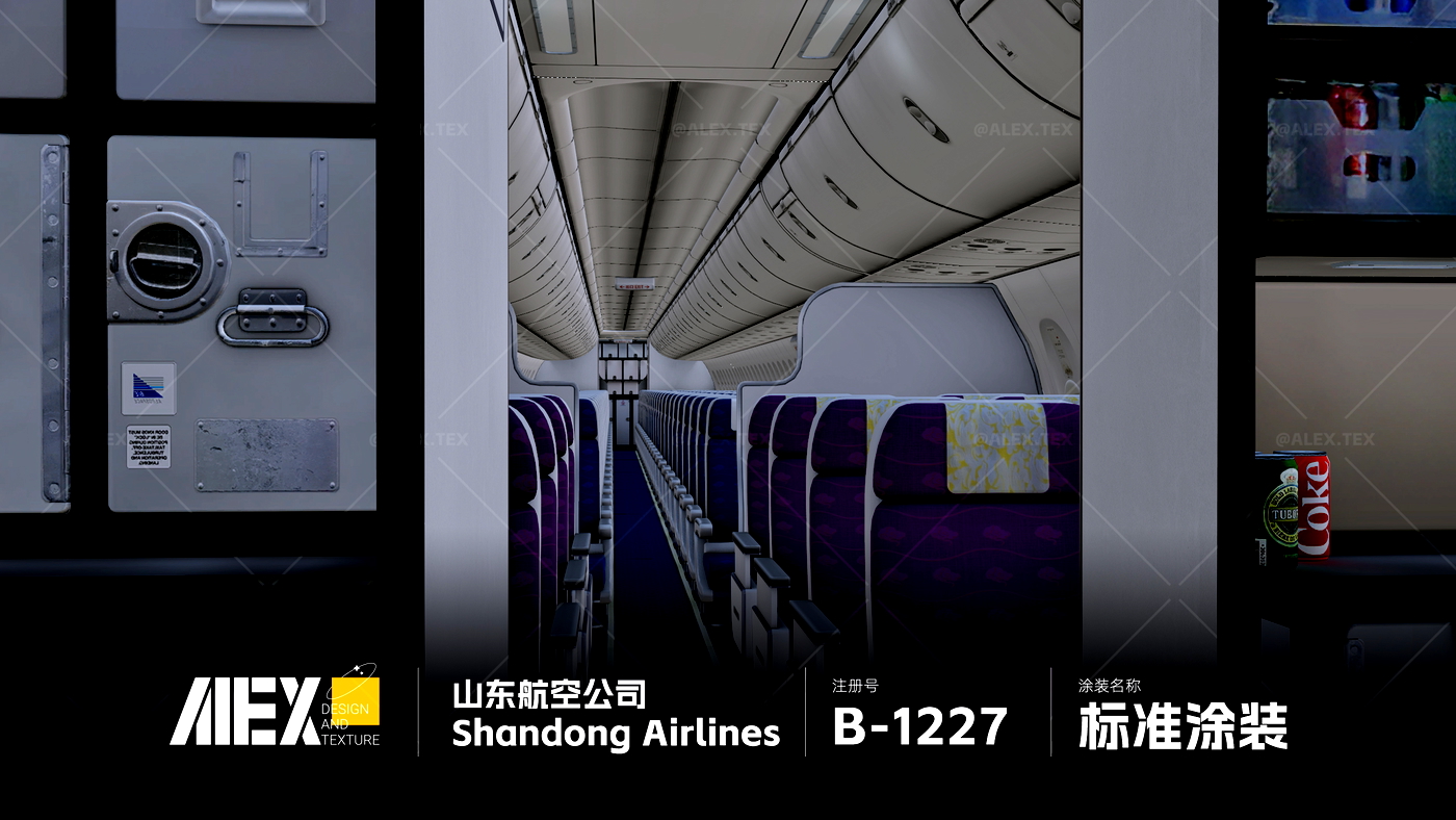 【Alex.Tex】【LevelUP 737NG V2】Shandong Airlines B-1227 山东航空公司-标准涂装-8K - X ...