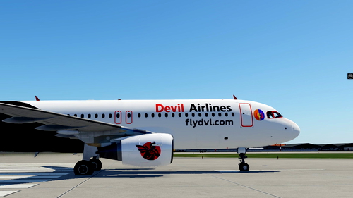 Devil Airlines livery for Felary A320 (Fictional) » X-Plane 12