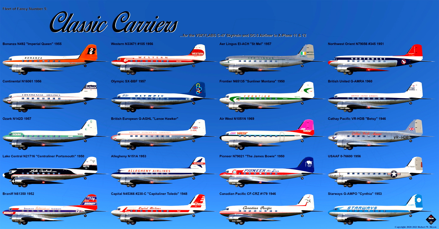 Fleet of Fancy #5: Classic Carriers for VSKYLABS C-47 Skytrain and DC-3 ...