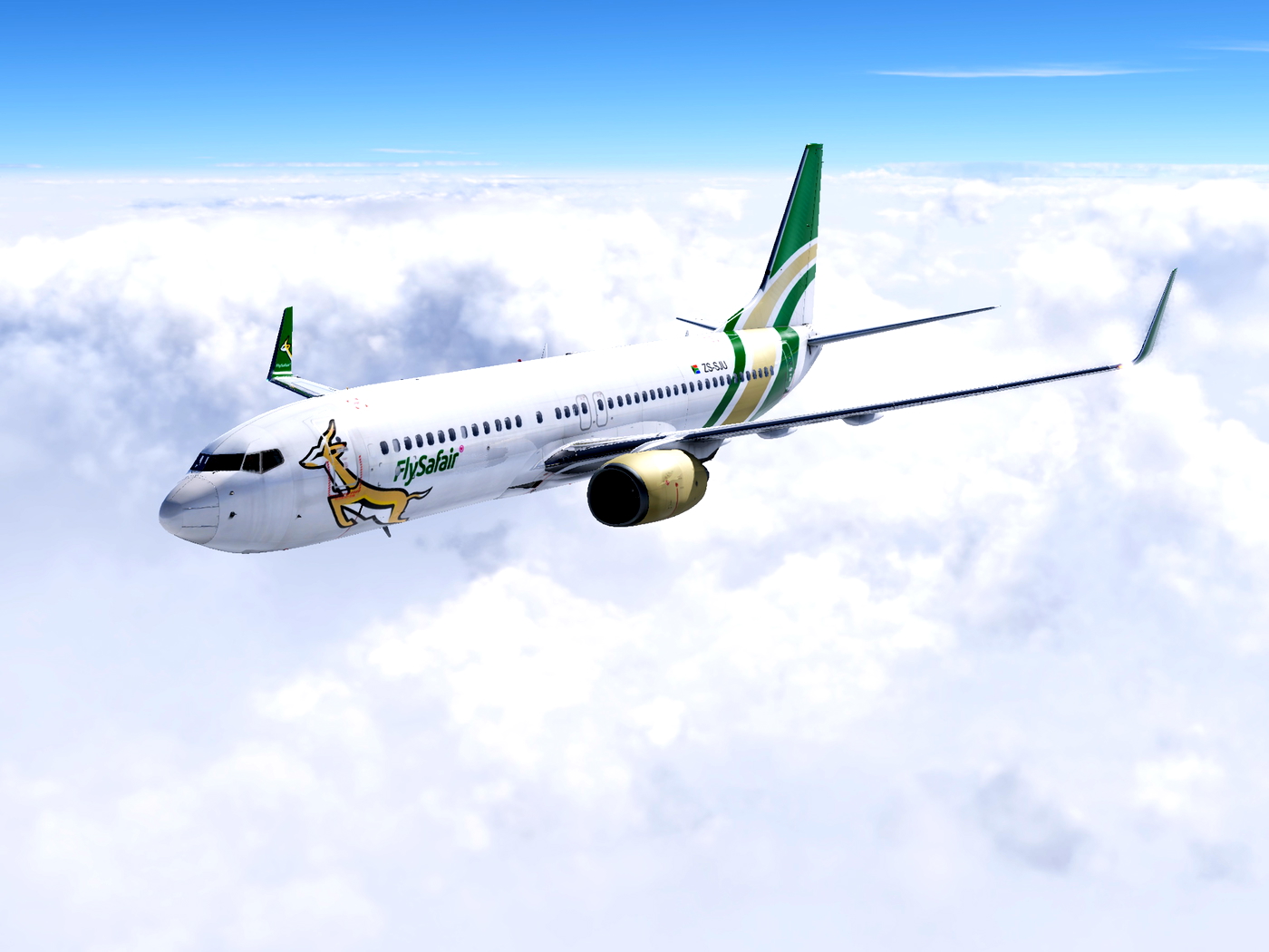 Fly Safair Springbok Green and Gold - X-Plane.to