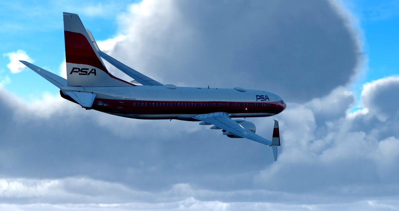 PACIFIC SOUTHWEST AIRLINES 1970s LIVERY // RETRO ZIBO BRAVO 737 - X ...