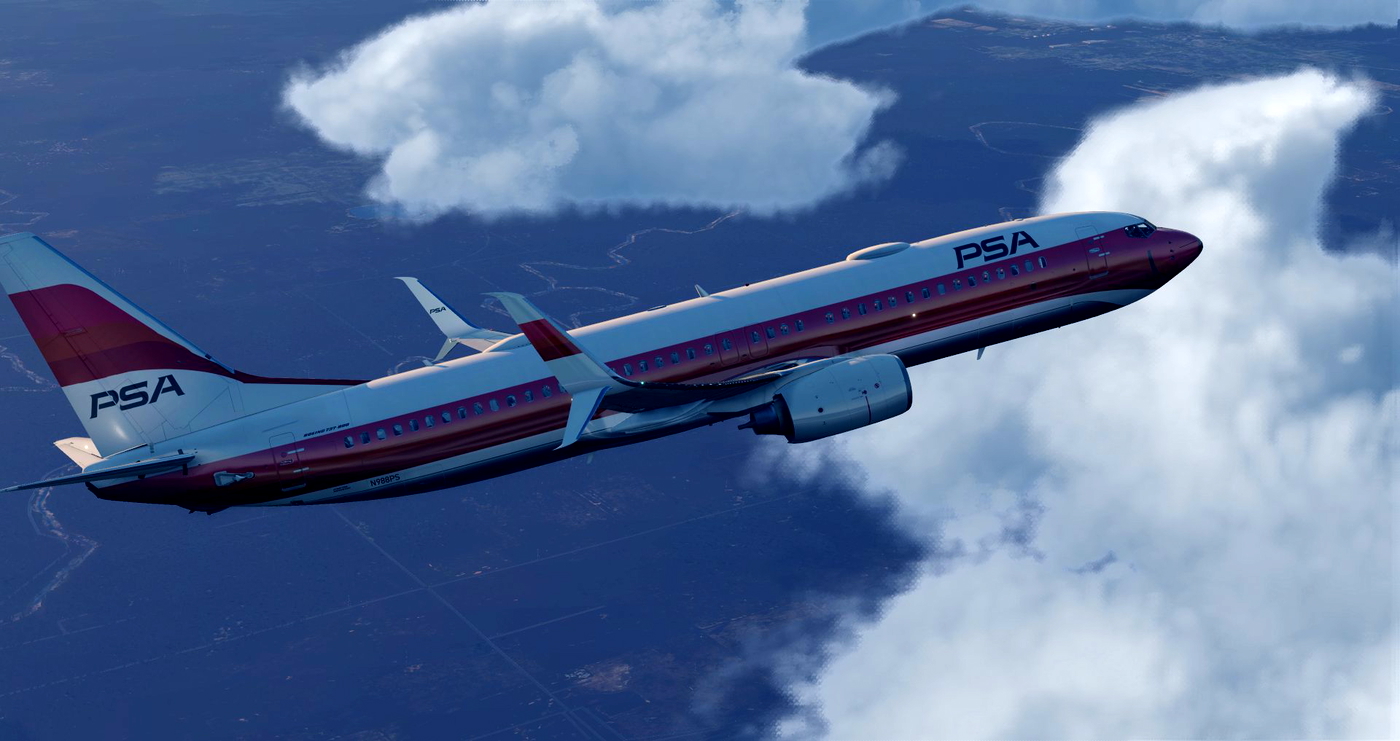 PACIFIC SOUTHWEST AIRLINES 1970s LIVERY // RETRO ZIBO BRAVO 737 - X ...