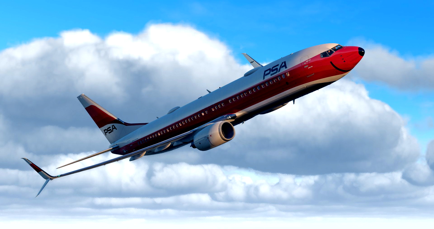 PACIFIC SOUTHWEST AIRLINES 1970s LIVERY // RETRO ZIBO BRAVO 737 - X ...