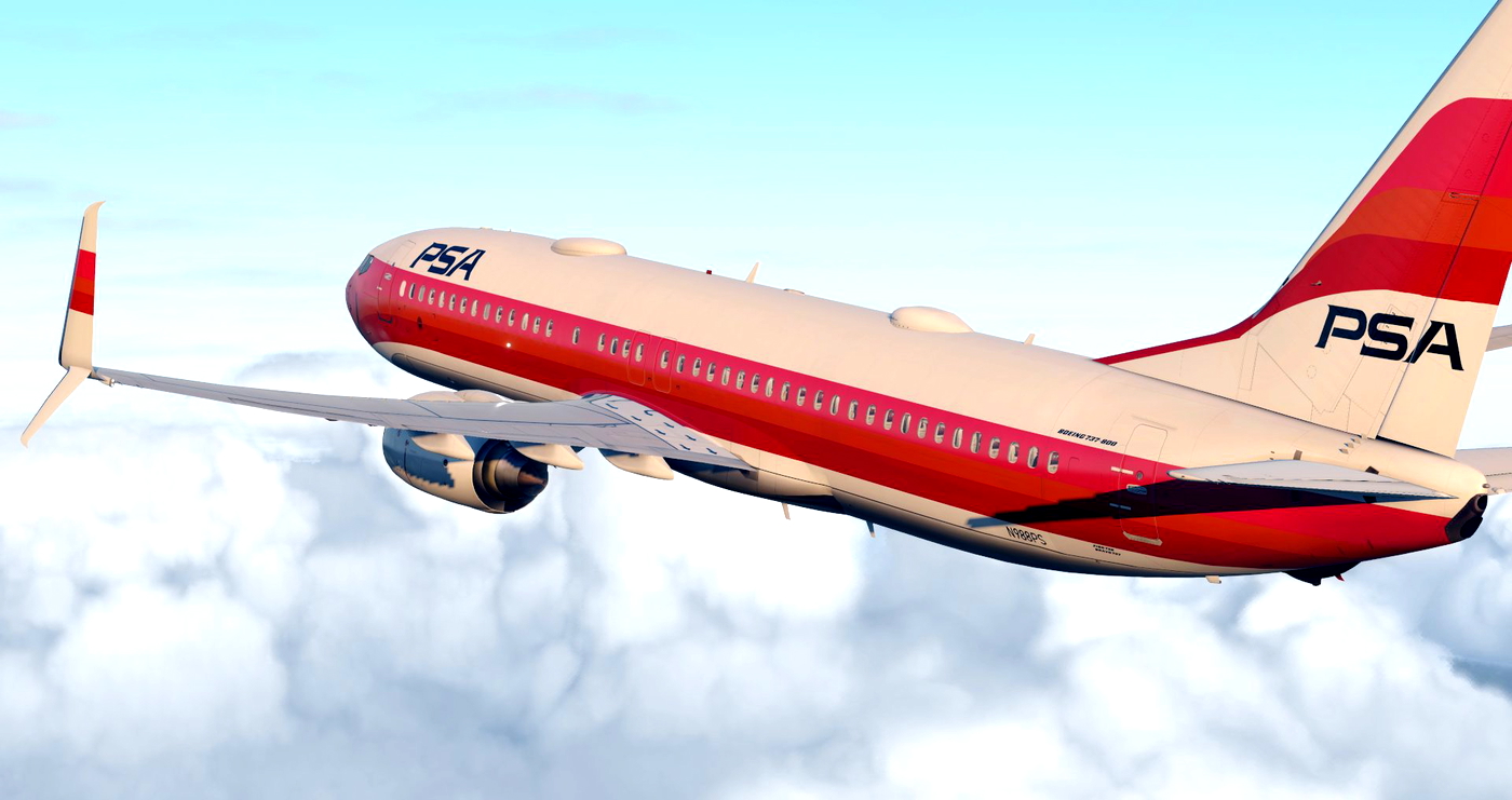PACIFIC SOUTHWEST AIRLINES 1970s LIVERY // RETRO ZIBO BRAVO 737 - X-Plane.to