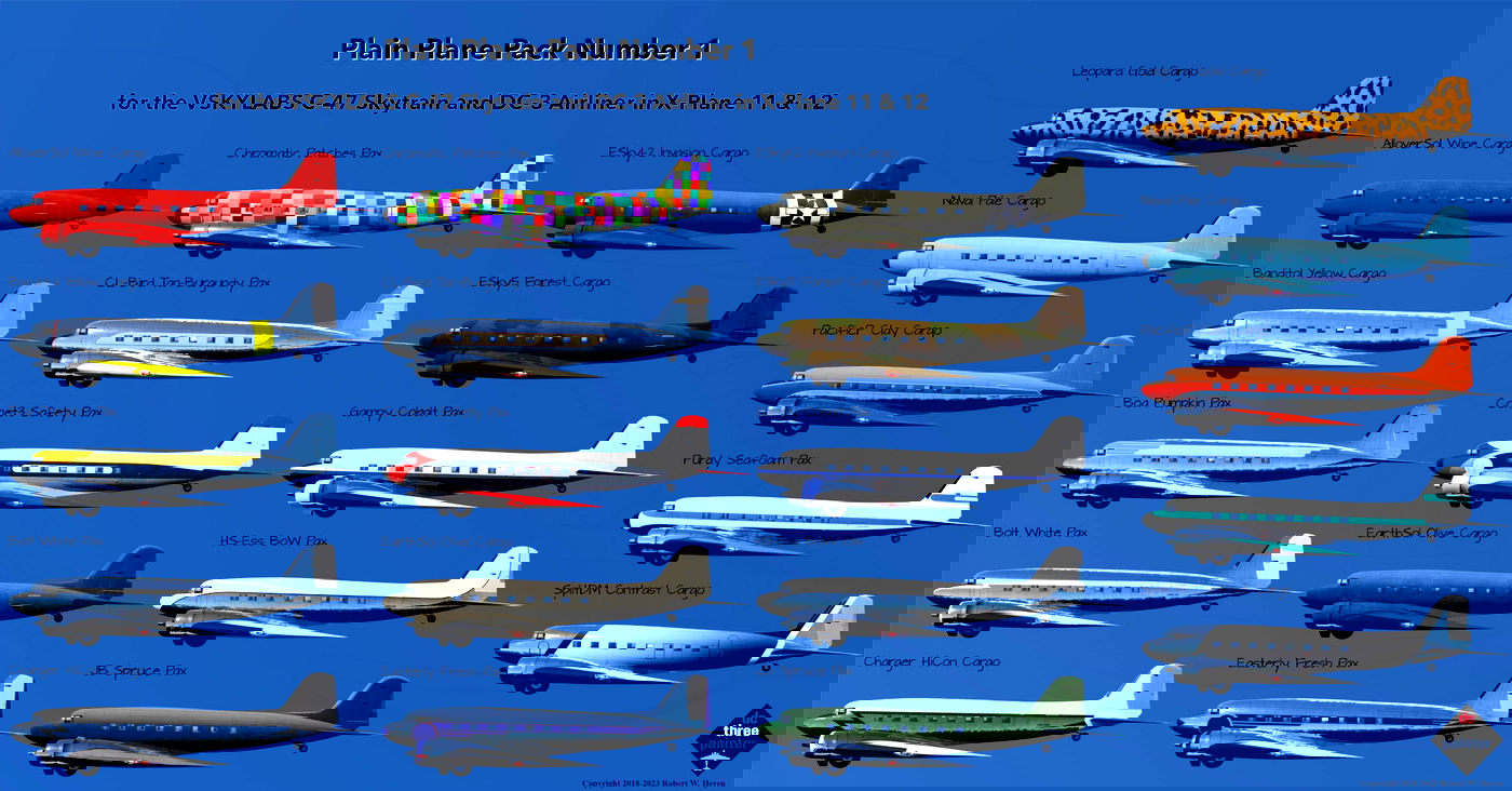 Plain Plane Pack #1 for VSKYLABS C-47 Skytrain and DC-3 Airliner - X ...