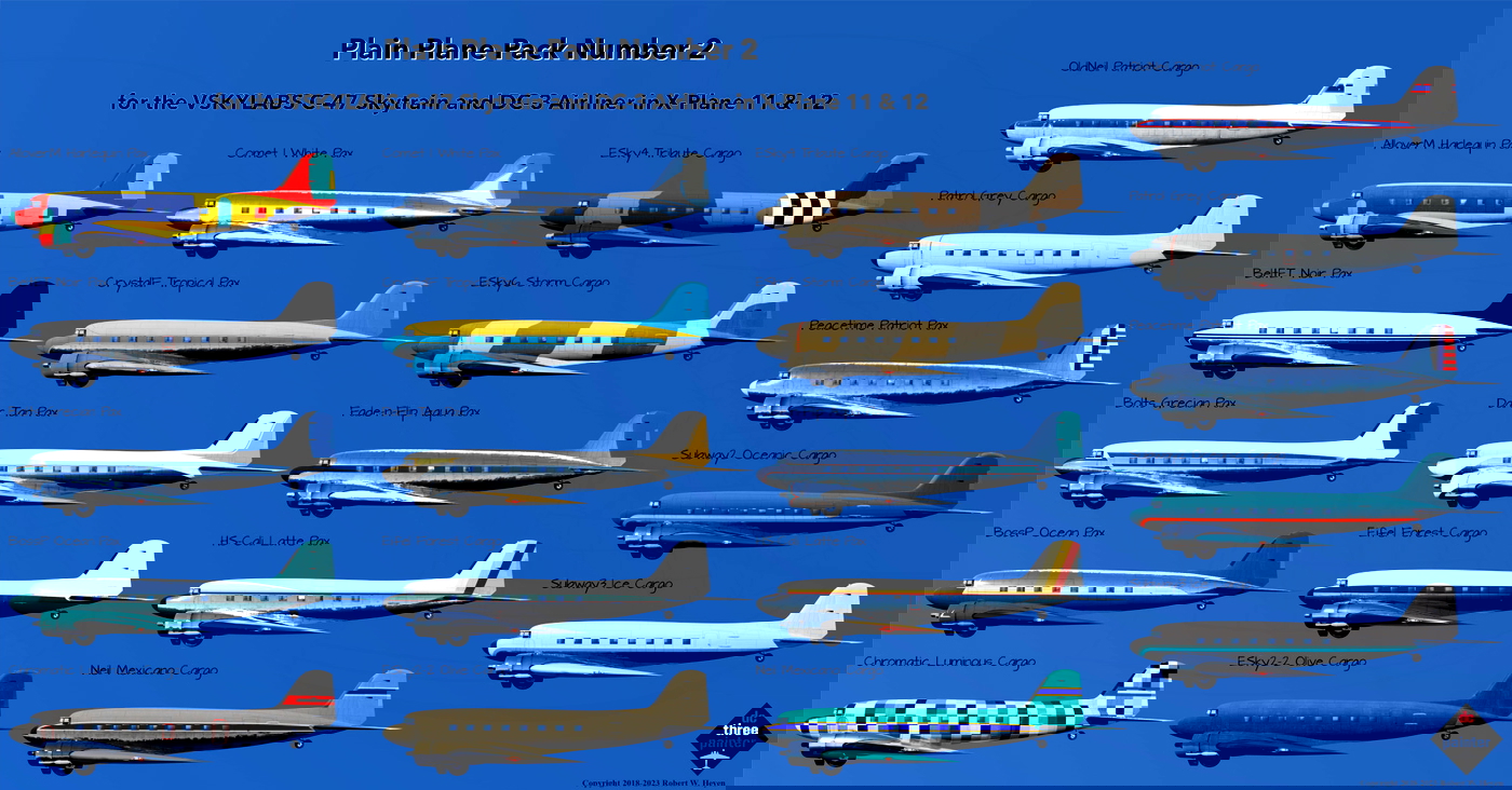 Plain Plane Pack #2 for VSKYLABS C-47 Skytrain and DC-3 Airliner - X ...
