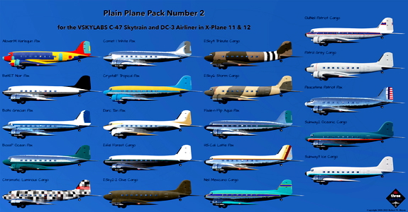 Plain Plane Pack #2 for VSKYLABS C-47 Skytrain and DC-3 Airliner » X ...