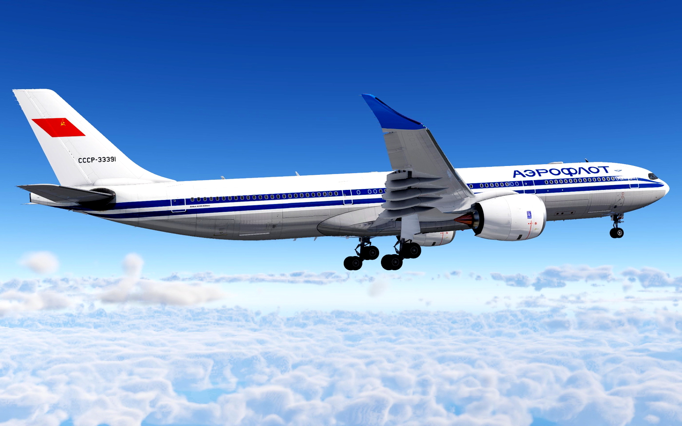 Soviet Aeroflot livery for A330-300 & A330-900neo mod » X-Plane 12