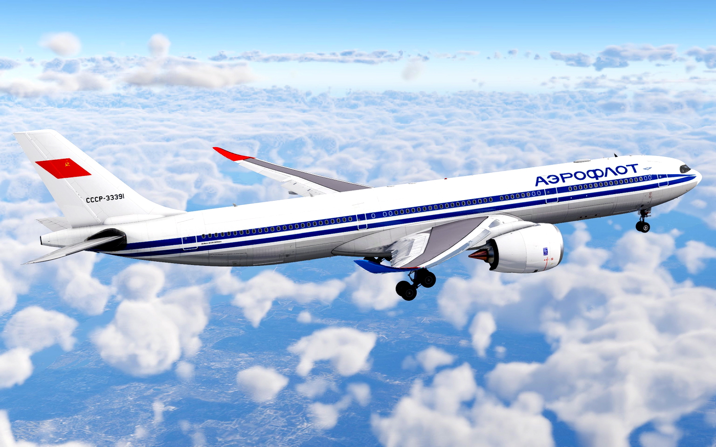 Soviet Aeroflot livery for A330-300 & A330-900neo mod » X-Plane 12