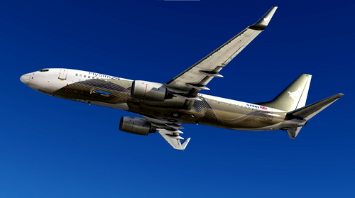 ZiboMod Olive Waves livery G-FSW2 for the B737-800 ZiboMod » X-Plane 12