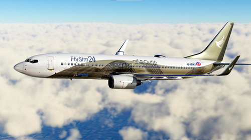 ZiboMod Olive Waves livery G-FSW2 for the B737-800 ZiboMod » X-Plane 12