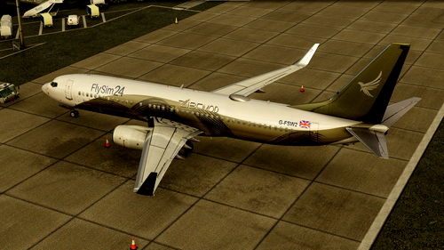 ZiboMod Olive Waves livery G-FSW2 for the B737-800 ZiboMod » X-Plane 12