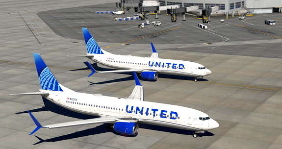 United Airlines "Evo-Blue" N33264, N76529 B737-824 (Zibo) » X-Plane 12